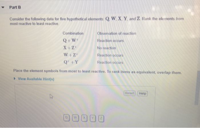 Solved Part B Consider the following data for five | Chegg.com