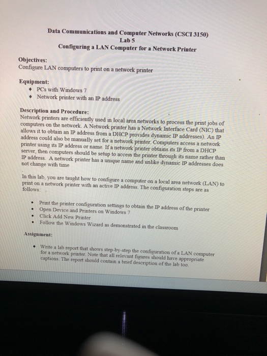 Solved Data Communications and Computer Networks (CSCI 3150) | Chegg.com