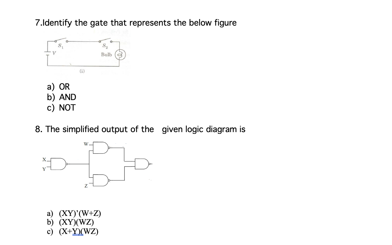 Solved 7.Identify the gate that represents the below figure | Chegg.com
