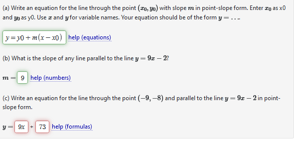 Solved (a) ﻿Write an equation for the line through the point | Chegg.com