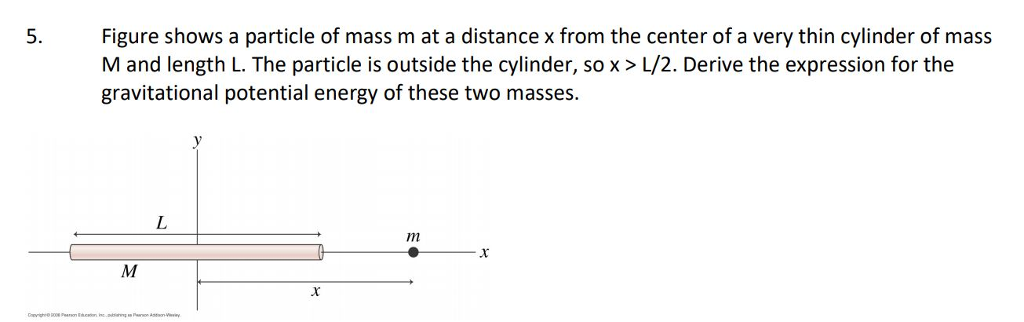 Solved 5. Figure shows a particle of mass m at a distance x | Chegg.com