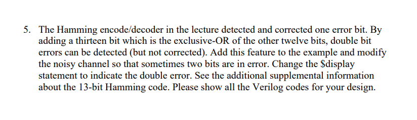 The Hamming encode/decoder in the lecture detected | Chegg.com