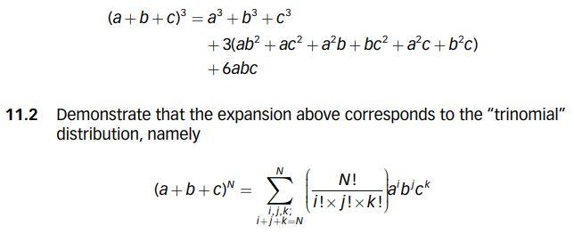 Solved (a+b+c)3=a3+b3+c3+3(ab2+ac2+a2b+bc2+a2c+b2c)+6abc 1.2 | Chegg.com
