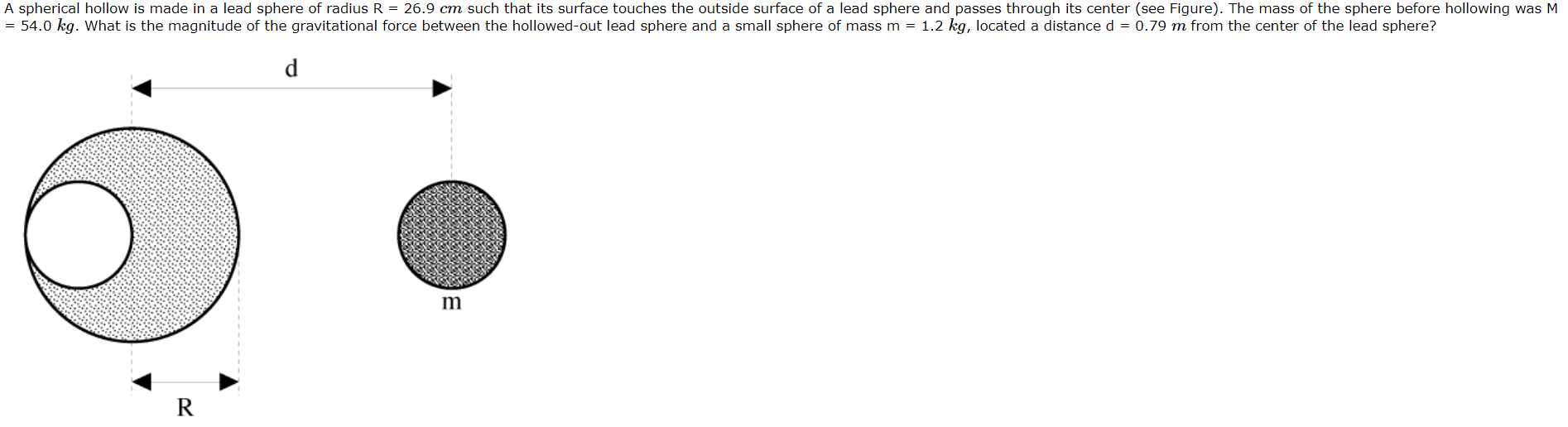 Solved A spherical hollow is made in a lead sphere of radius | Chegg.com