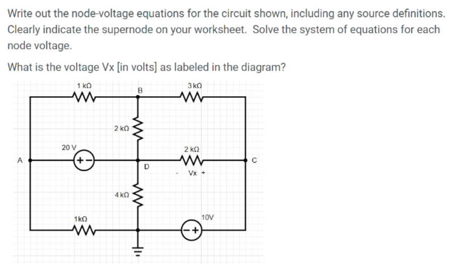 Solved Write out the node-voltage equations for the circuit | Chegg.com