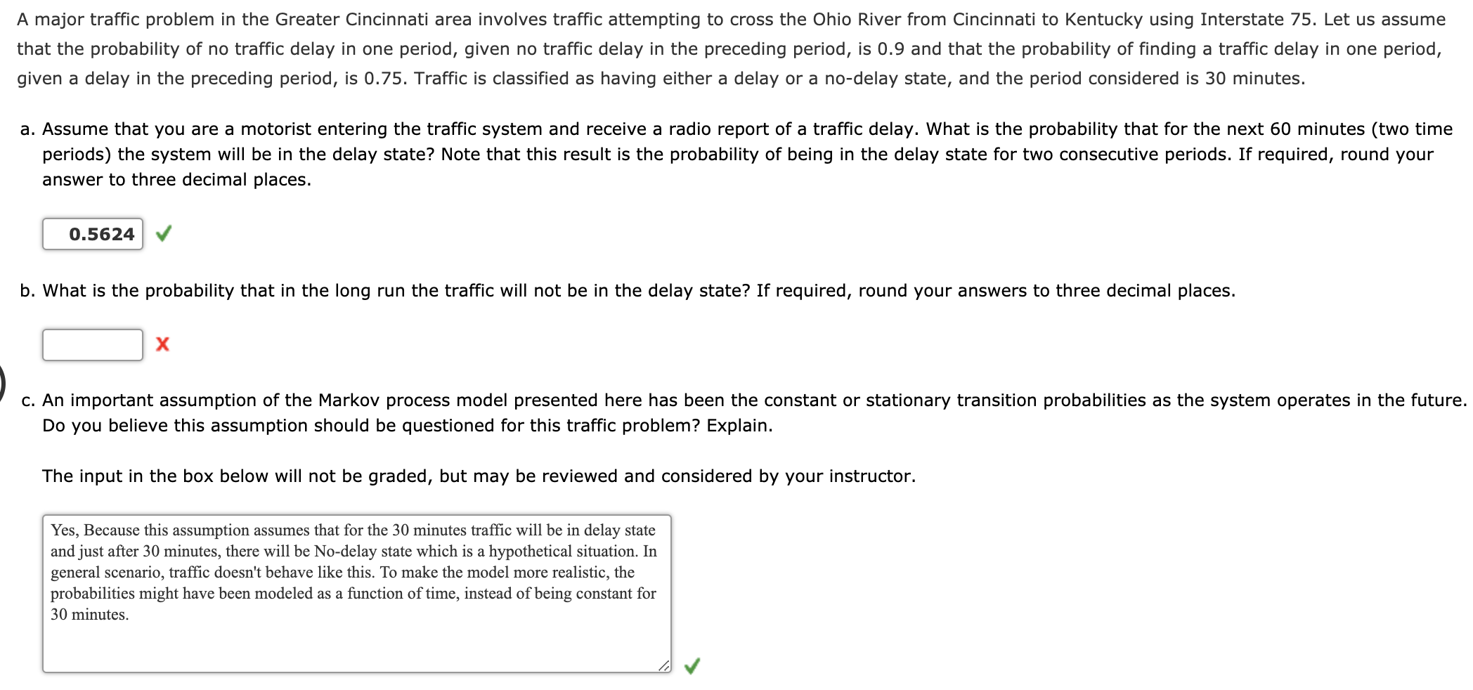 Solved A major traffic problem in the Greater Cincinnati | Chegg.com