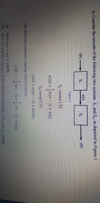 Solved 1) Consider the cascade of the following two systems | Chegg.com