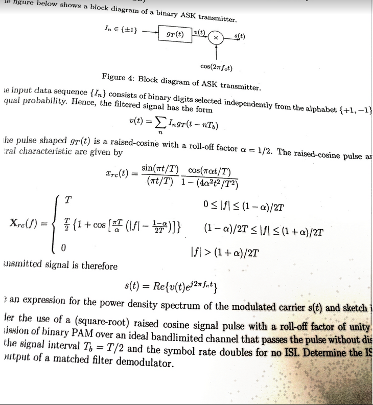 hgure below shows a block diagram of a binary ASK | Chegg.com