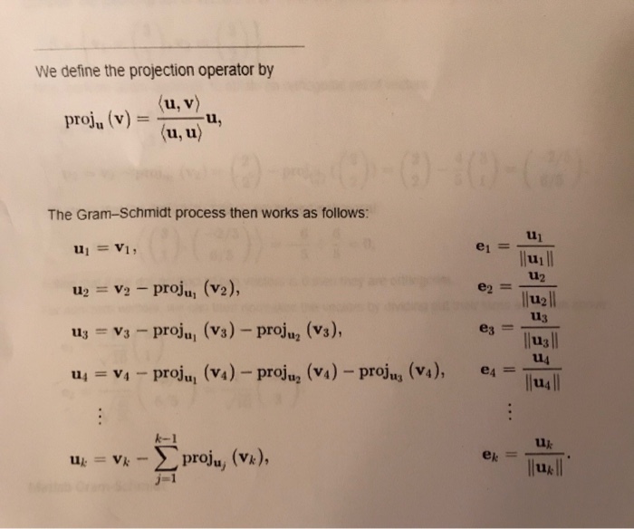 Solved We define the projection operator by proju (v) = | Chegg.com