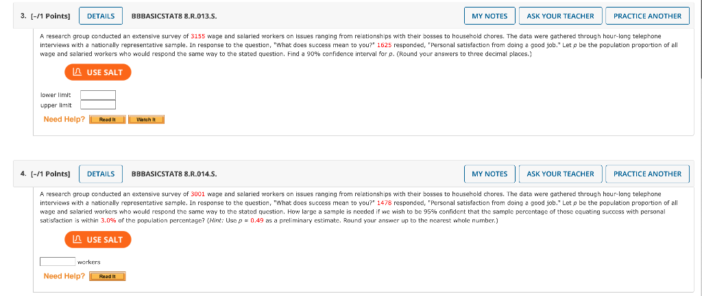 Solved 3. (-/1 Points] DETAILS BBBASICSTAT8 8.R.013.S. MY | Chegg.com