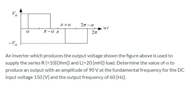 Solved + 27-a 2.1 w/ π-απ An inverter which produces the | Chegg.com
