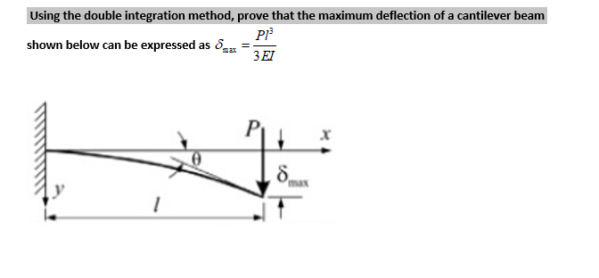 Solved Using the double integration method, prove that the | Chegg.com