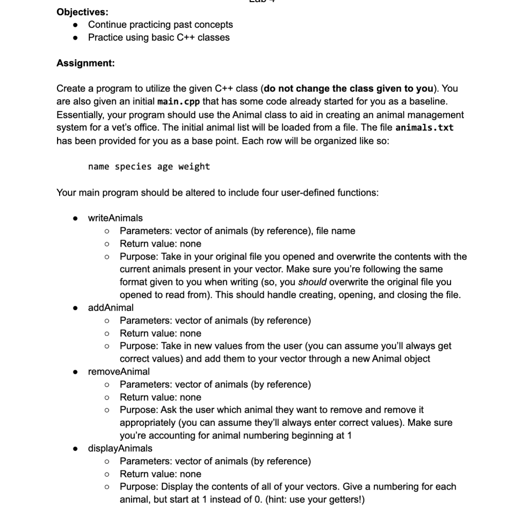 Solved Objectives: Continue practicing past concepts | Chegg.com