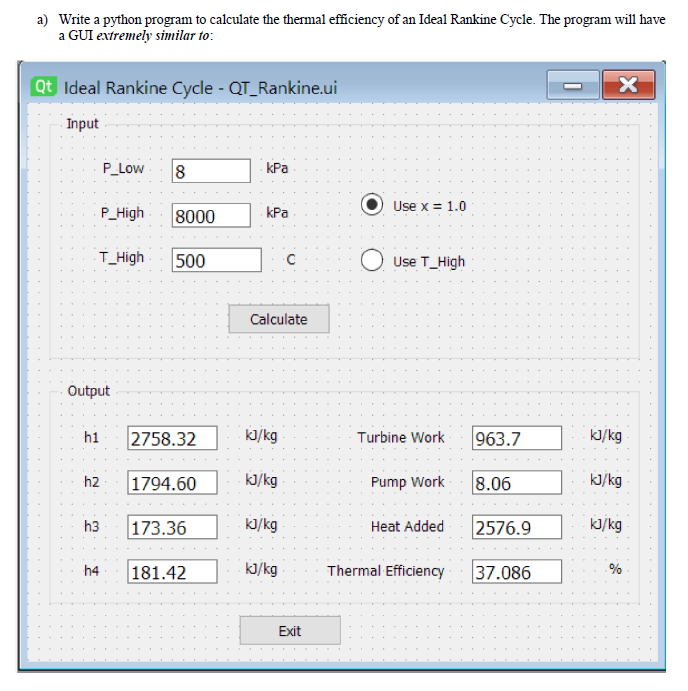a) Write a python program to calculate the thermal | Chegg.com