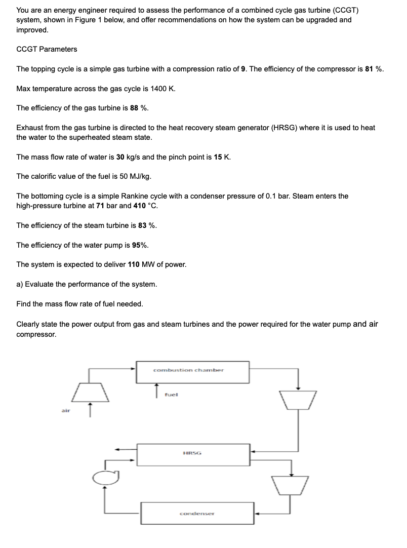 Solved You are an energy engineer required to assess the | Chegg.com