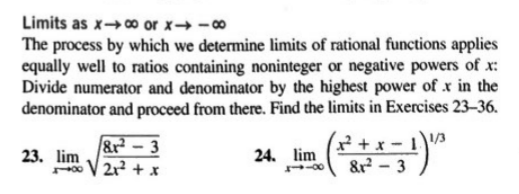Solved Limits as x→∞ ﻿or x→-∞The process by which we | Chegg.com