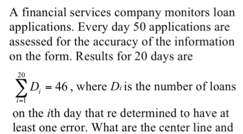 Solved Establish the center line (CL) and control limits | Chegg.com