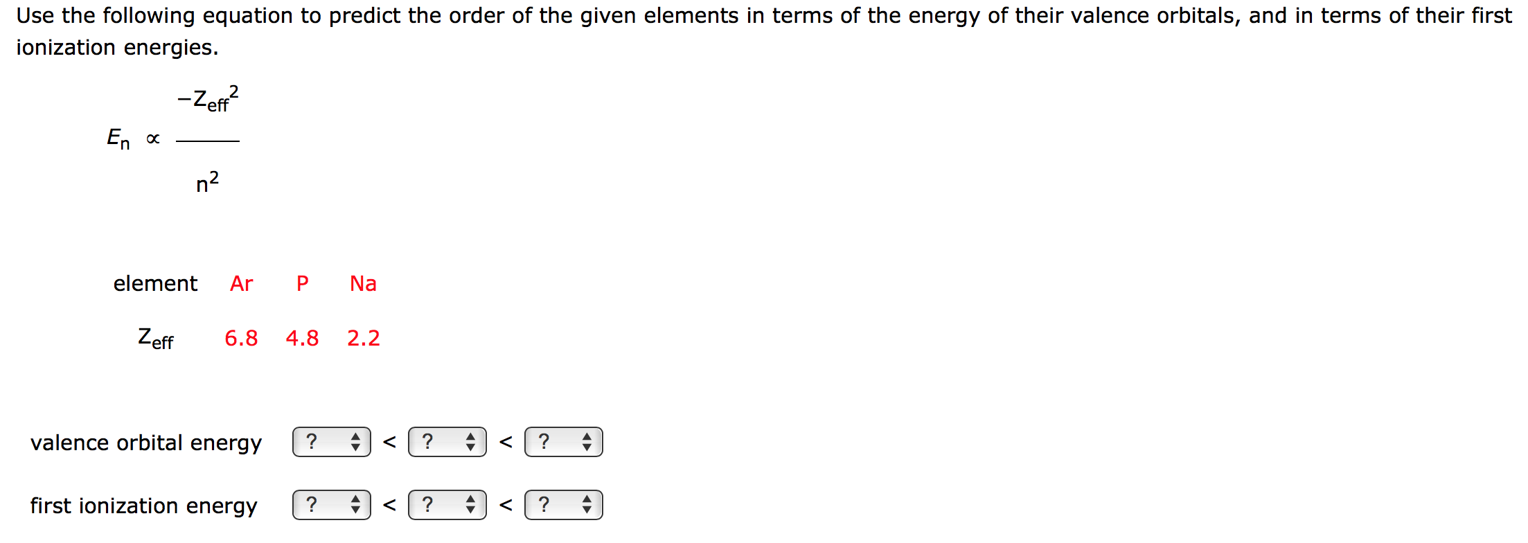 Solved Use the following equation to predict the order of | Chegg.com