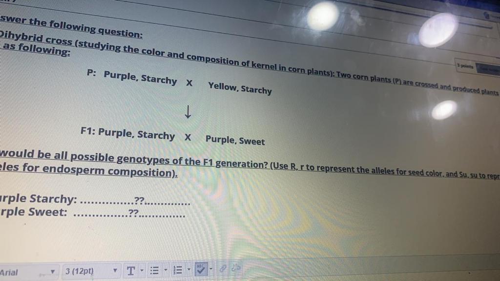 Solved swer the following question: Dihybrid cross (studying | Chegg.com