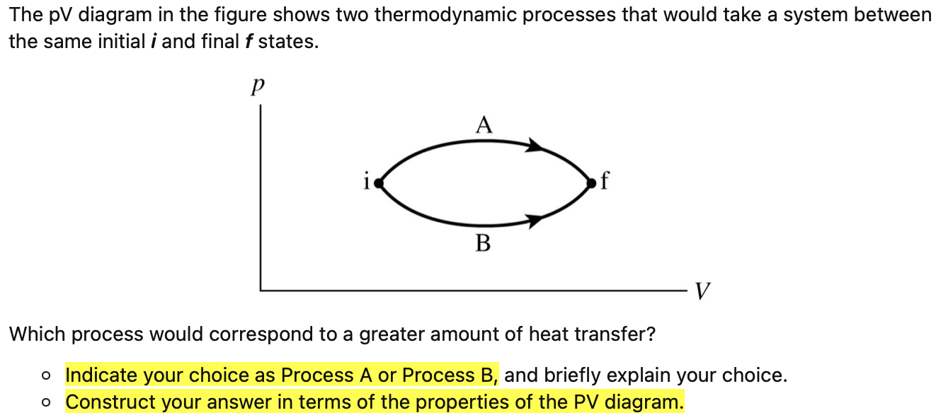 Solved The pV diagram in the figure shows two thermodynamic | Chegg.com