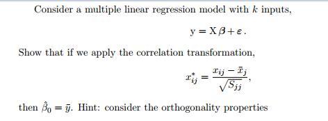 Solved Consider a multiple linear regression model with k | Chegg.com