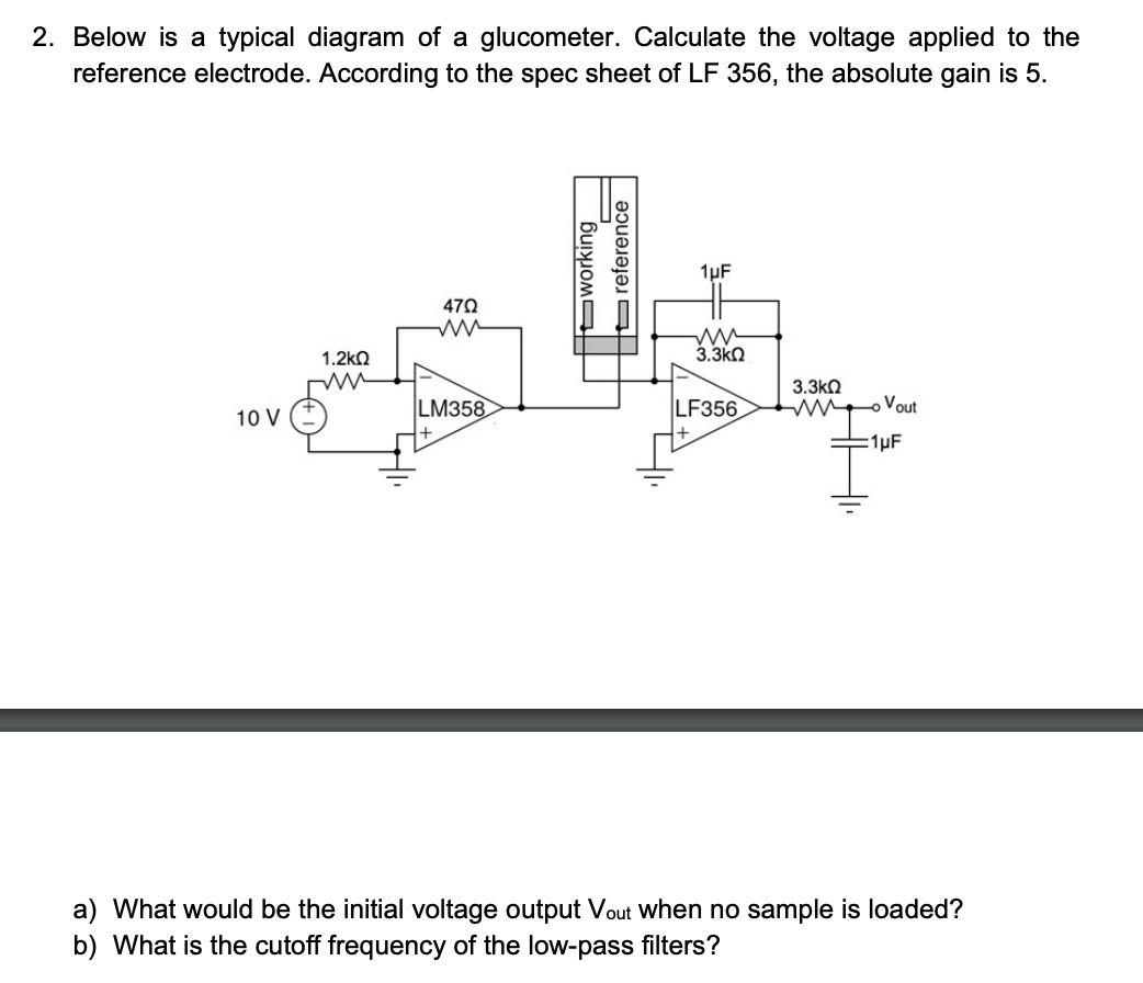 Solved 2. Below is a typical diagram of a glucometer. | Chegg.com
