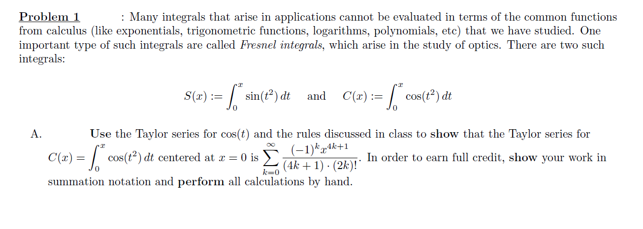 Solved Please solve ALL parts of ﻿this problem.Problem 1 ﻿: | Chegg.com
