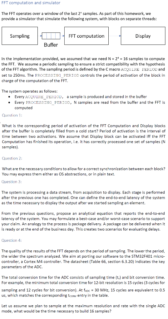 Solved FFT computation and simulator The FFT operates over a | Chegg.com