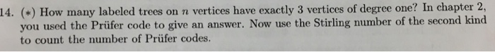 Solved one? In chapter 2, () How many labeled trees on n | Chegg.com