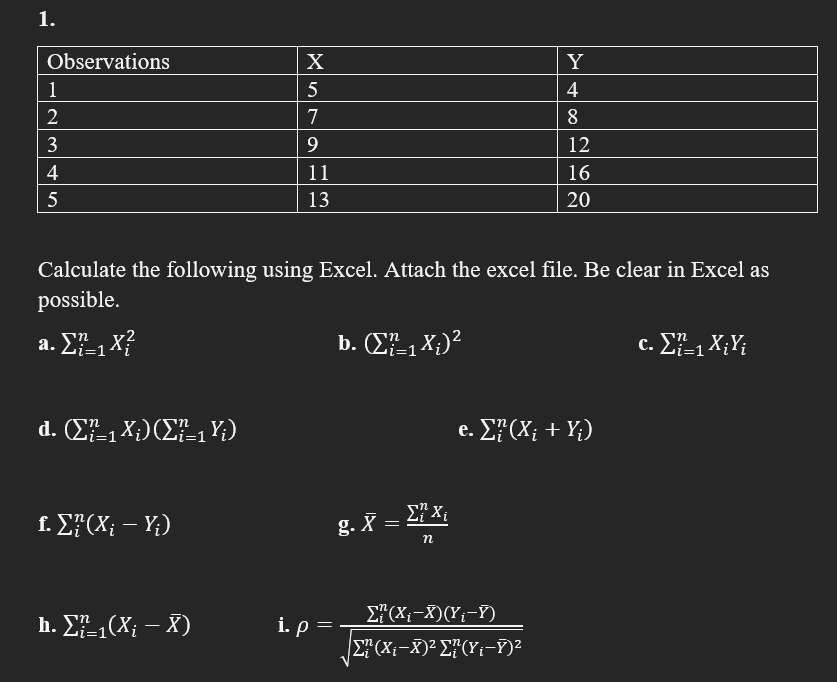 Solved Calculate the following using Excel. Attach the excel | Chegg.com