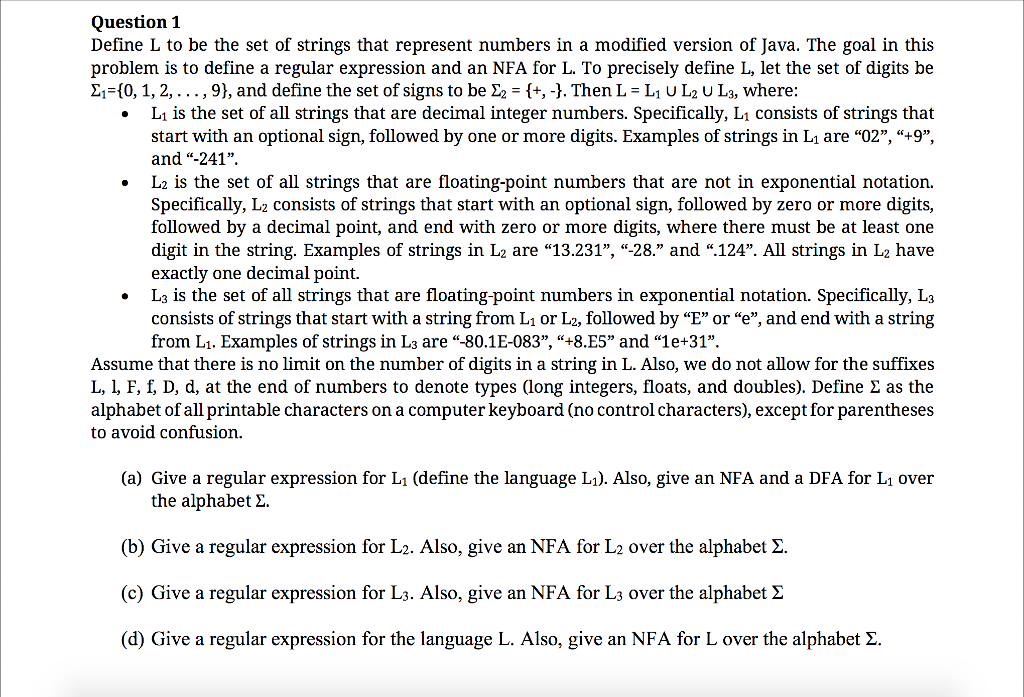 Solved Question 1 Define L to be the set of strings that | Chegg.com