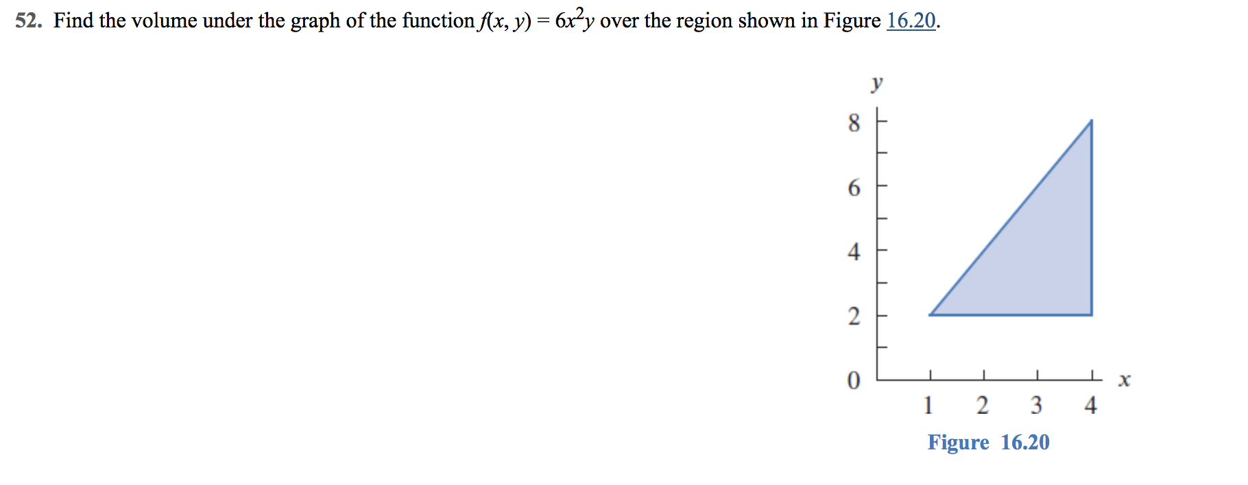 Solved 52. Find the volume under the graph of the function | Chegg.com