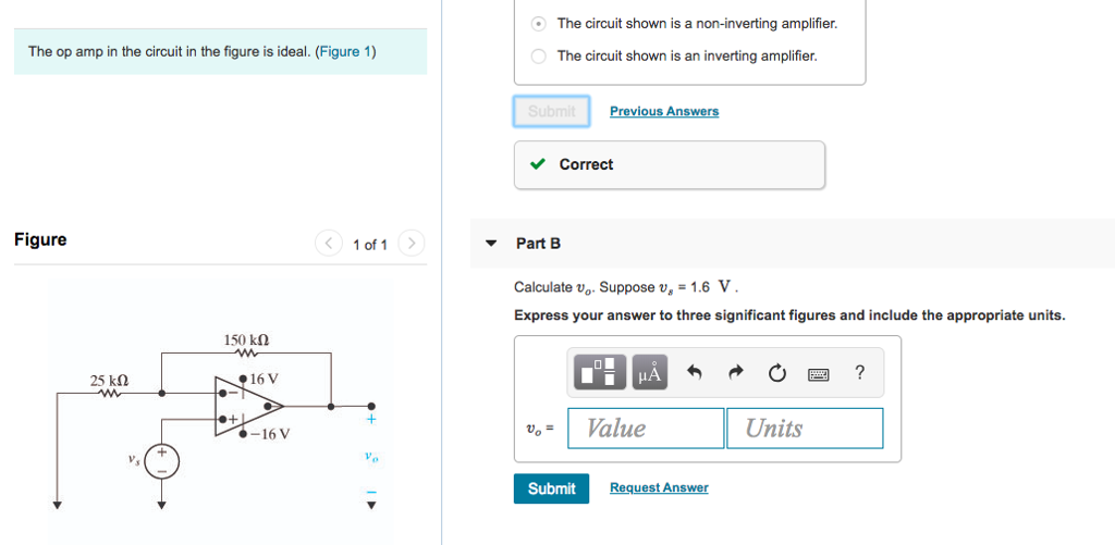 Solved The circuit shown is a non-inverting amplifier The op | Chegg.com
