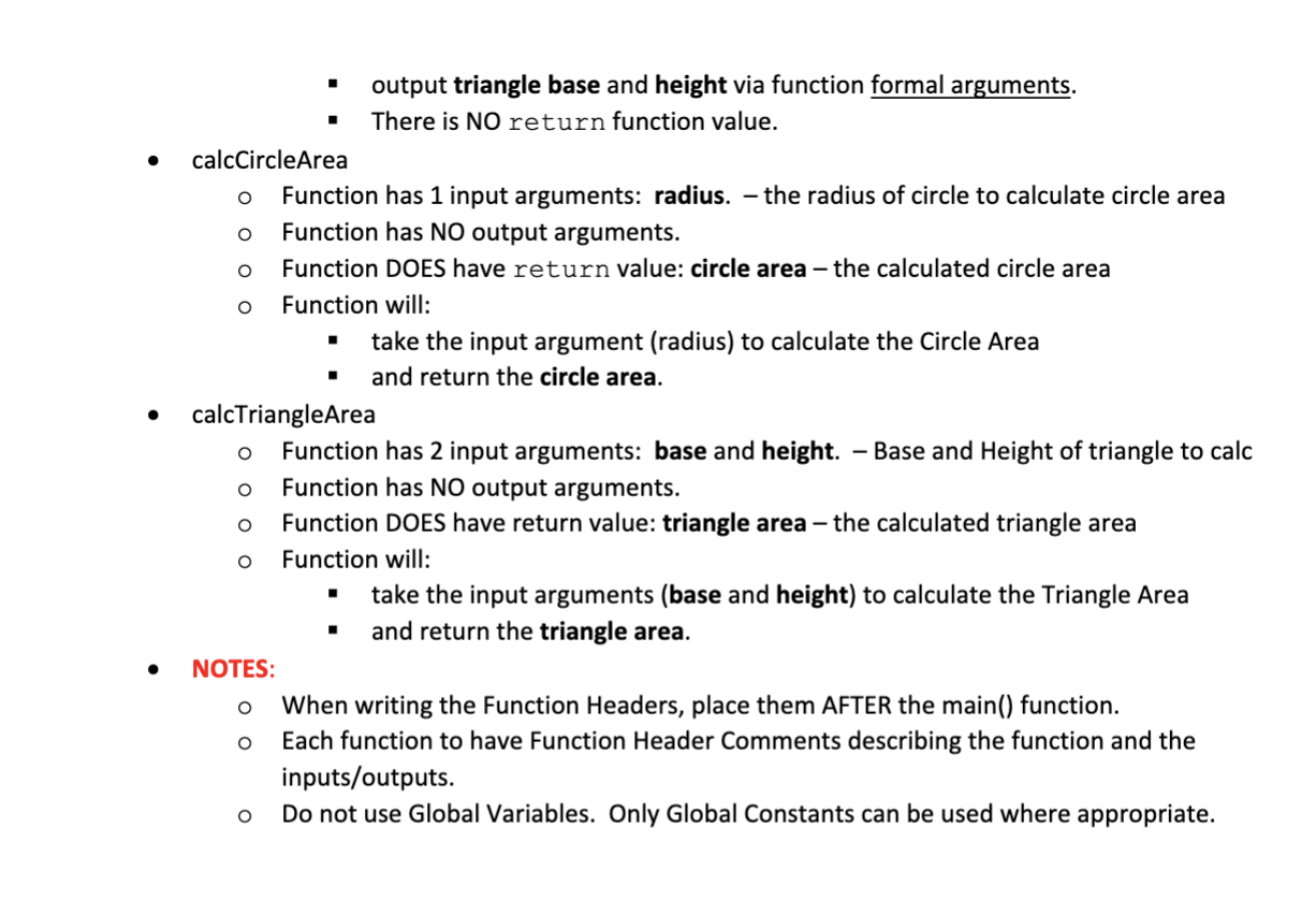 Solved Section 1 Shape Calculator Write A Menu Driven 4265
