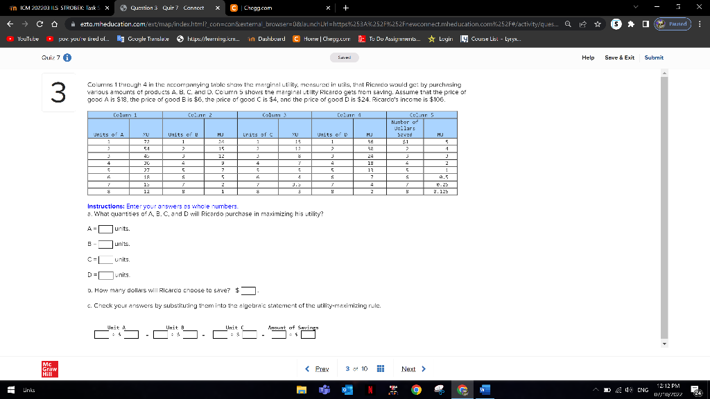 Solved Columns 1 threwgh 4 in the necompanying table shaw | Chegg.com
