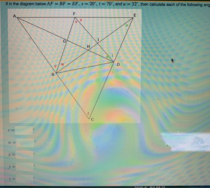 Solved 5 If in the diagram below AF = BF = 1 and u = 32', | Chegg.com