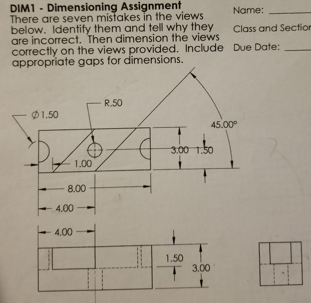 Solved DIMI - Dimensioning Assignment There are seven | Chegg.com