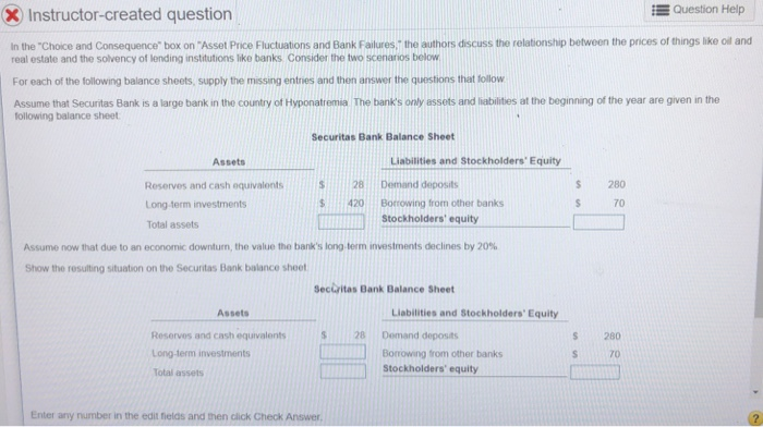 Solved Instructor-created question E Question Help In the | Chegg.com