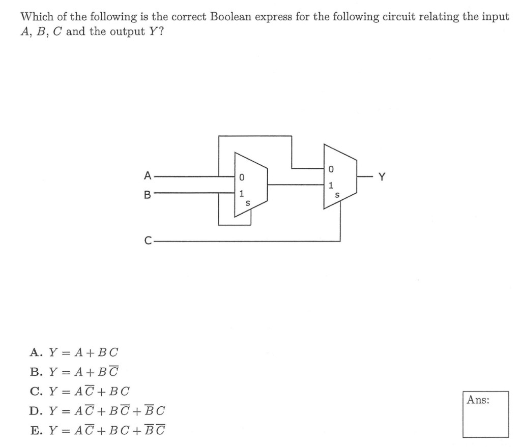 Solved Which of the following is the correct Boolean express | Chegg.com