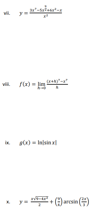 Solved Calculate the derivative for the following. Simplify | Chegg.com