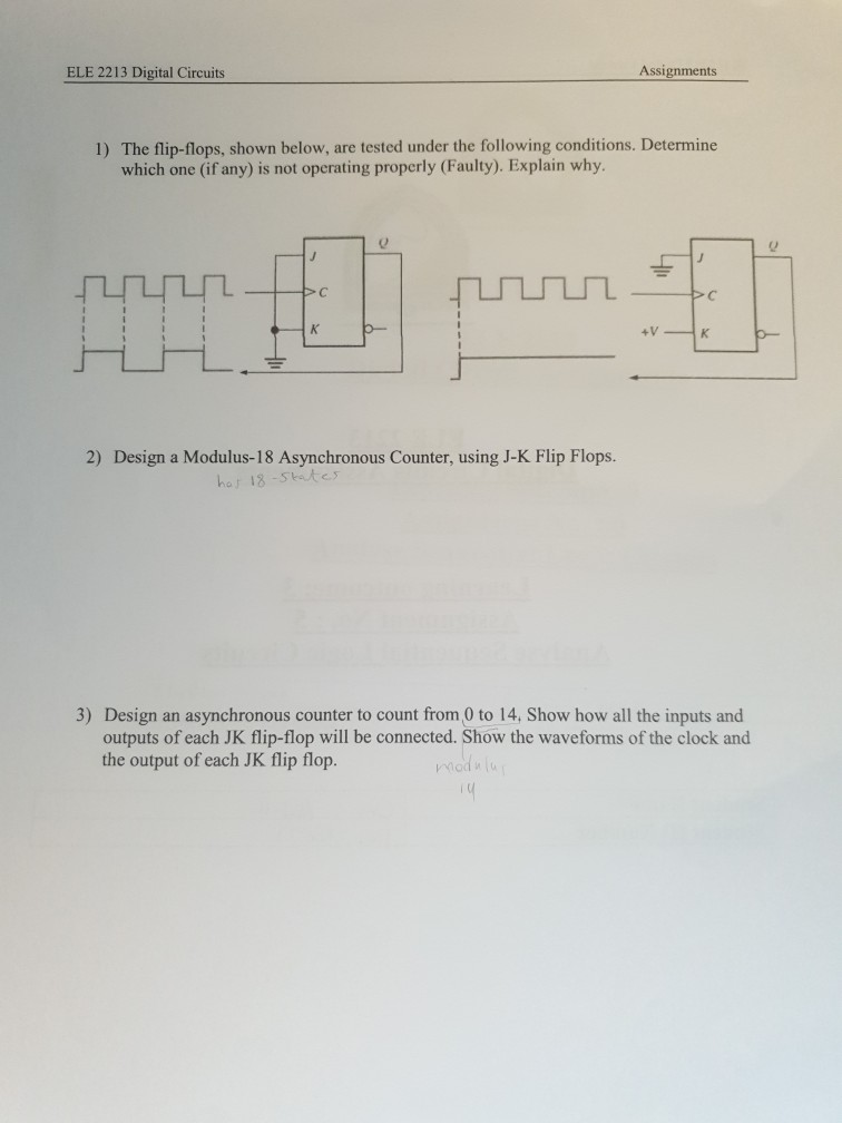 Solved ELE 2213 Digital Circuits Assignments 1) The | Chegg.com