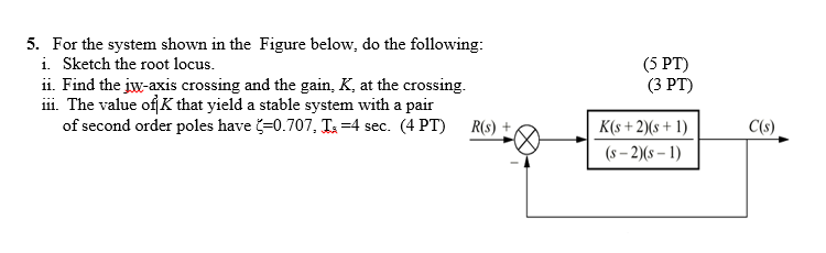 Solved 5. For the system shown in the Figure below, do the | Chegg.com