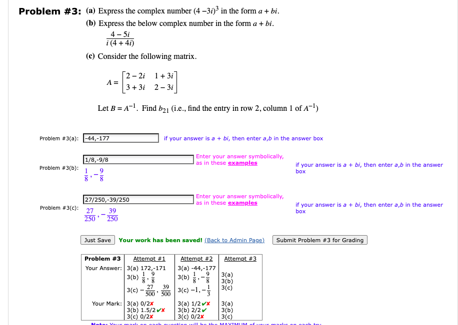 blem \#3: (a) Express the complex number (4−3i)3 in | Chegg.com