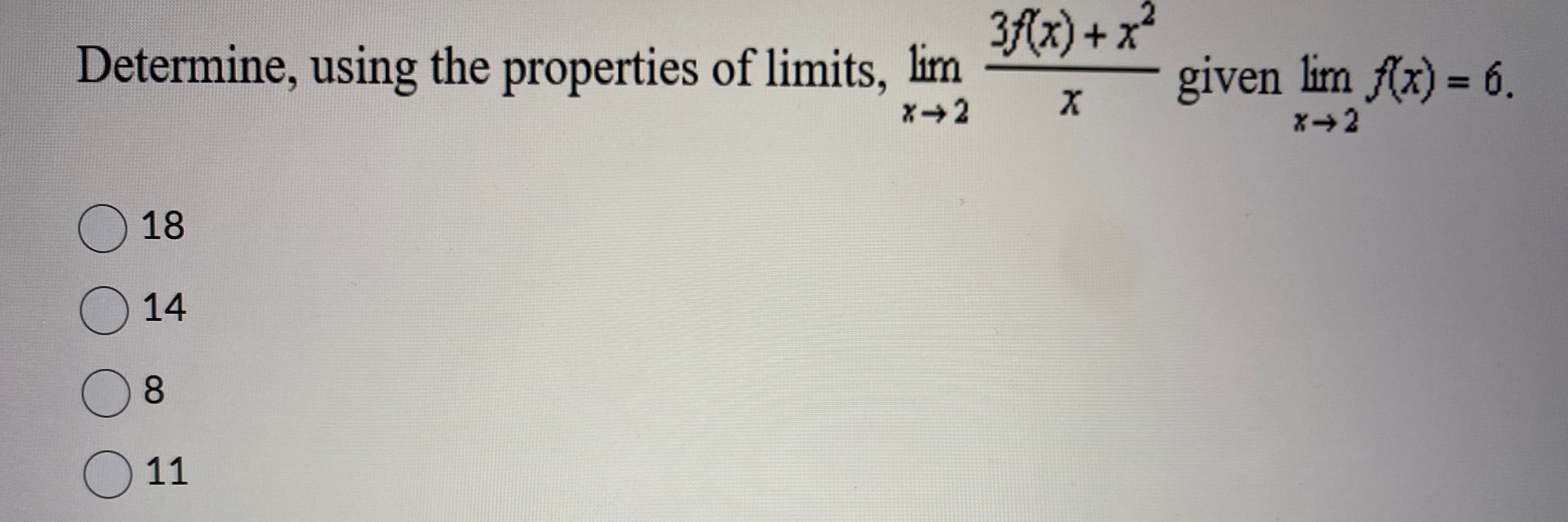 Solved Determine, using the properties of limits, | Chegg.com