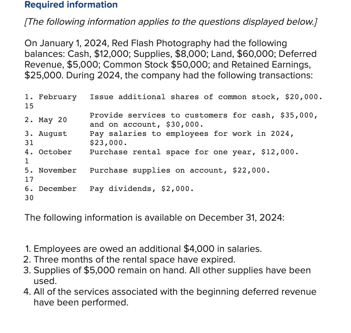 [solved] Required Information [the Following Information