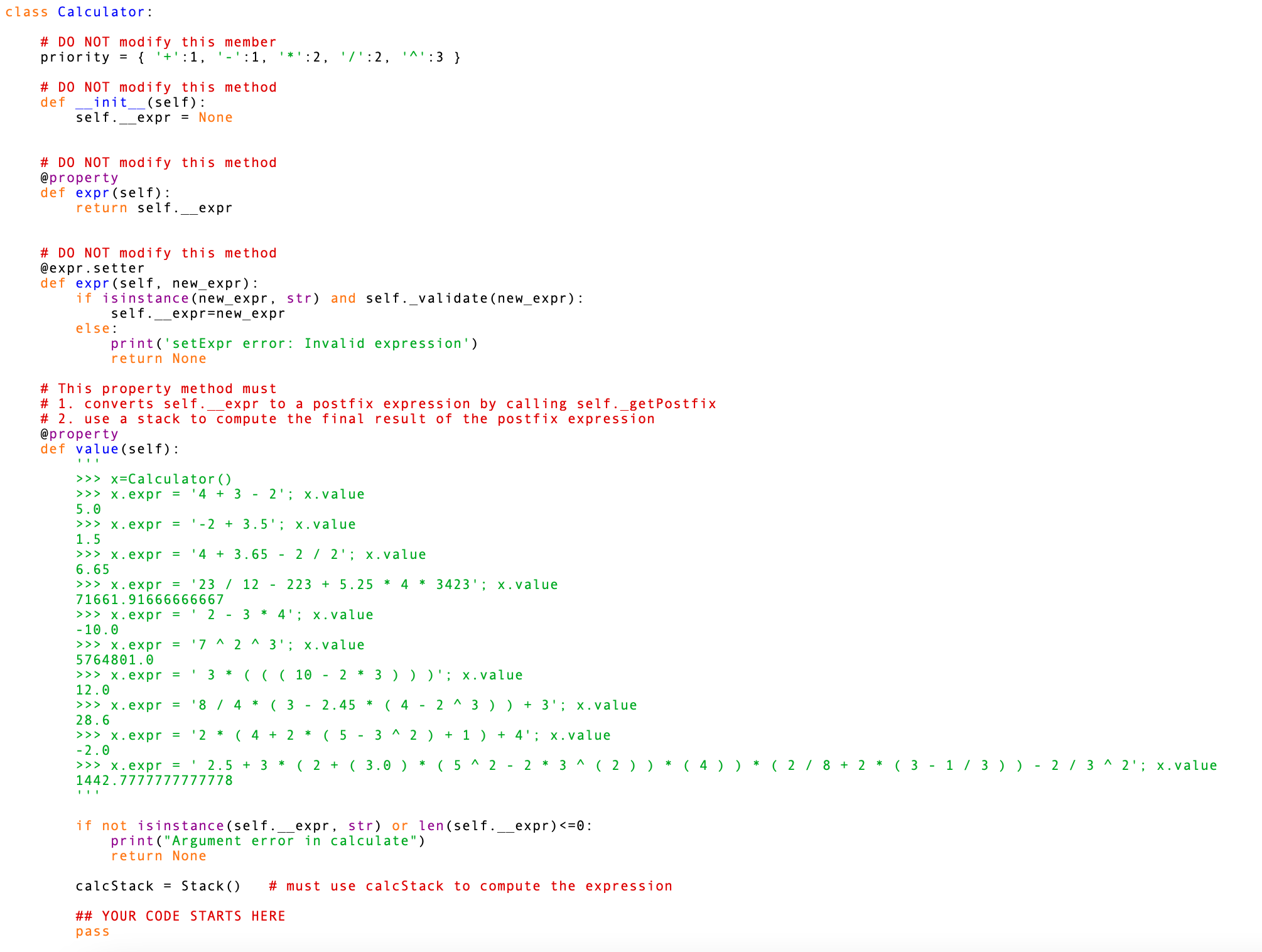 Solved value(self) is a property method that takes no | Chegg.com