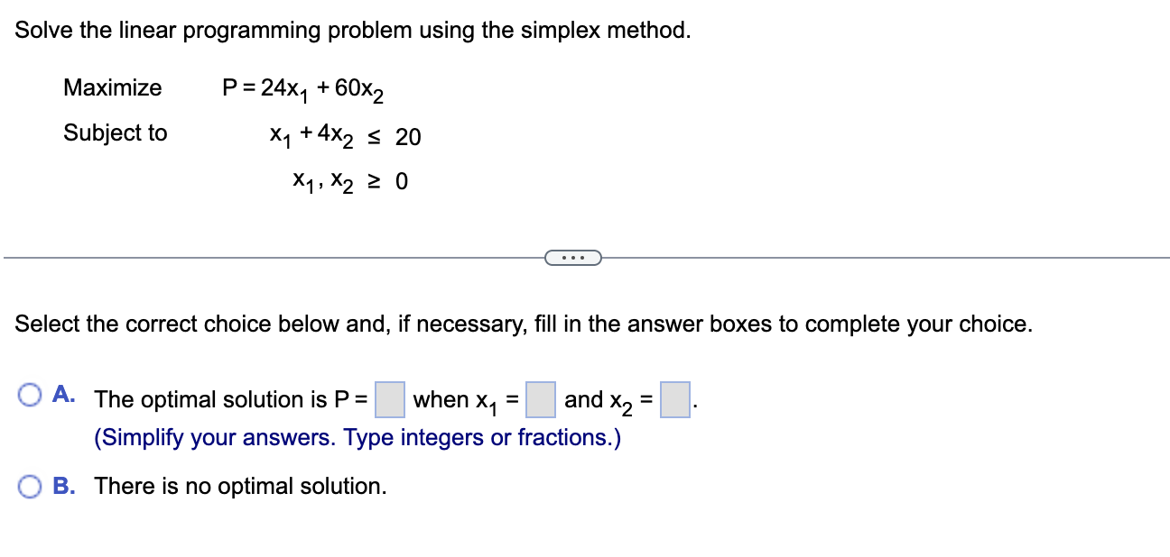 Solved Solve the linear programming problem using the | Chegg.com