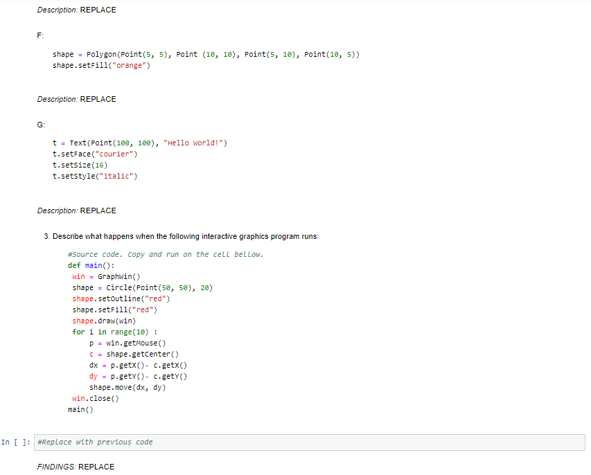 Solved 2. Describe in your own words the object produced by | Chegg.com