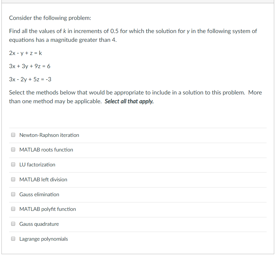 Solved Consider the following problem Find all the values of | Chegg.com
