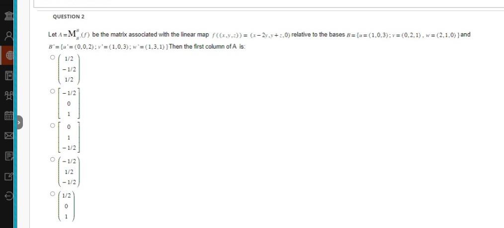 Solved Let A=Msy(f) be the matrix associated with the linear | Chegg.com